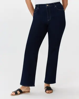 Quince Bella Stretch Straight Jeans - Deep Rinse