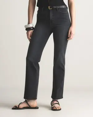 Quince Bella Stretch Straight Jeans - Faded Black