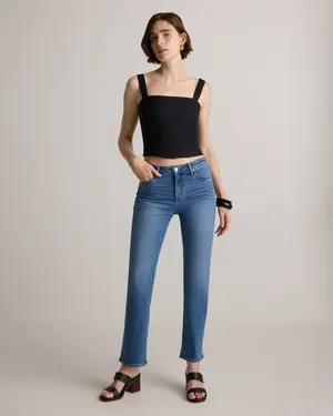 Quince Bella Stretch Straight Jeans - Seaside Blue