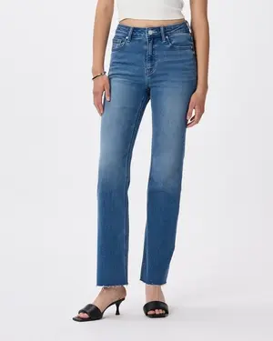 Quince Bella Stretch Straight Jeans - Twilight Blue Fray