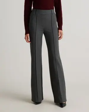Quince Ultra-stretch Ponte Flare Leg Trousers - Charcoal