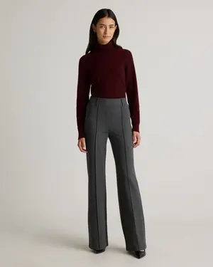 Quince Ultra-stretch Ponte Flare Leg Trousers - Charcoal