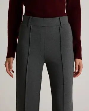 Quince Ultra-stretch Ponte Flare Leg Trousers - Charcoal