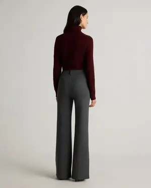 Quince Ultra-stretch Ponte Flare Leg Trousers - Charcoal