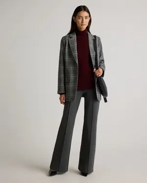 Quince Ultra-stretch Ponte Flare Leg Trousers - Charcoal