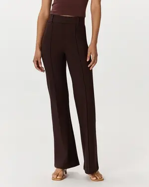 Quince Ultra-stretch Ponte Flare Leg Trousers - Espresso