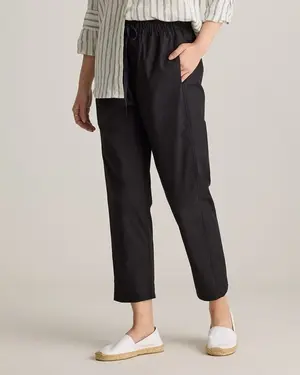 Quince Organic Cotton Pull-on Pants - Black