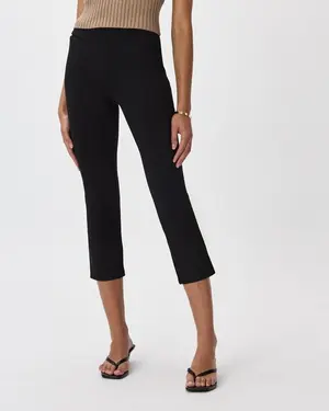 Quince Ultra-stretch Ponte Kick Flare Trousers - Black