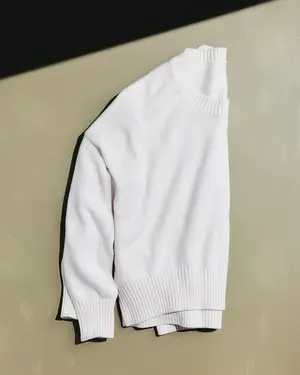 Quince Organic Cotton Boyfriend Crewneck Sweater - Ivory