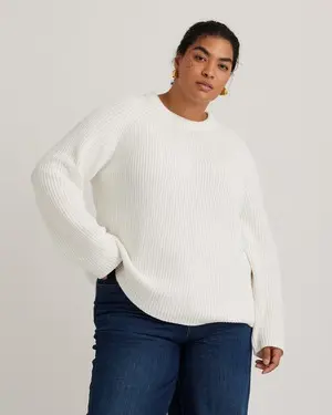 Quince Fisherman Crew Neck Sweater - Ivory