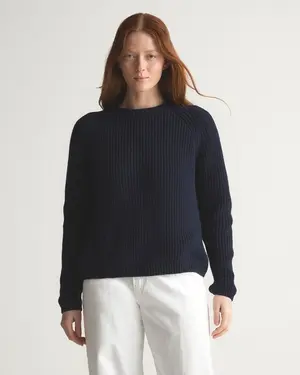 Quince Fisherman Crew Neck Sweater - Navy