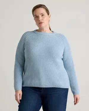 Quince Fisherman Crew Neck Sweater - Sky Blue