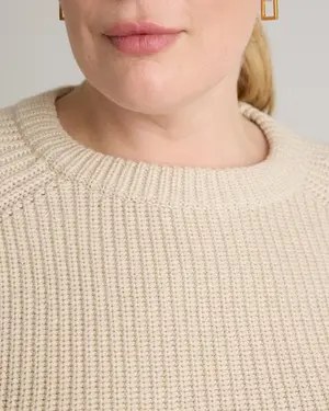 Quince Fisherman Crew Neck Sweater - Speckled Beige