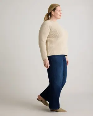 Quince Fisherman Crew Neck Sweater - Speckled Beige