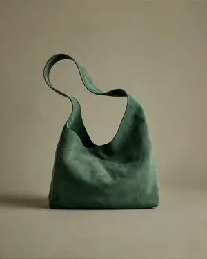 Quince Esme Suede Shoulder Bag - Basilico