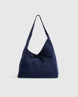 Quince Esme Suede Shoulder Bag - Midnight
