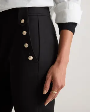 Quince Ultra-stretch Ponte Mariner Pants - Black
