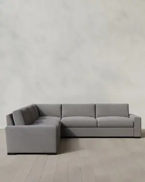 Quince Stillman L Sectional In Performance Basketweave - Ash