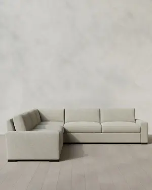 Quince Stillman L Sectional In Performance Basketweave - Flax
