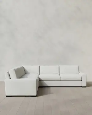 Quince Stillman L Sectional In Performance Basketweave - Snow