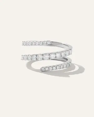 Quince 14k Gold Diamond Spiral Ring - White Gold