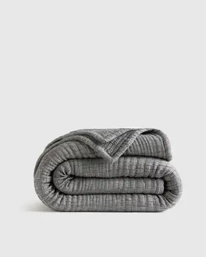 Quince Channel Stitch Coverlet - Charcoal
