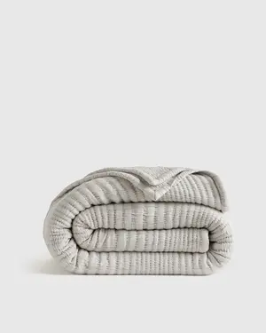 Quince Channel Stitch Coverlet - Cloud