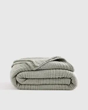 Quince Channel Stitch Coverlet - Green
