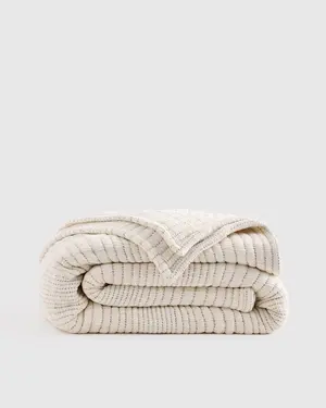 Quince Channel Stitch Coverlet - Undyed