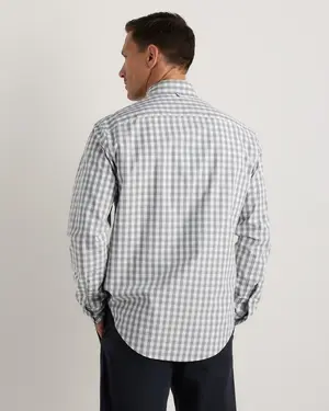 Quince Stretch Poplin Shirt - Grey Gingham