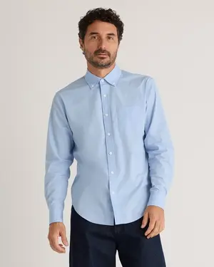 Quince Stretch Poplin Shirt - Light Blue