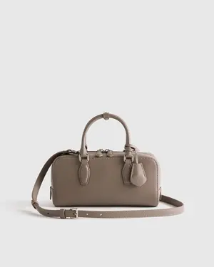 Quince Italian Leather Mini Bowler Satchel - Mink