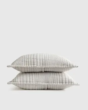 Quince Channel Stitch Sham Set Cloud