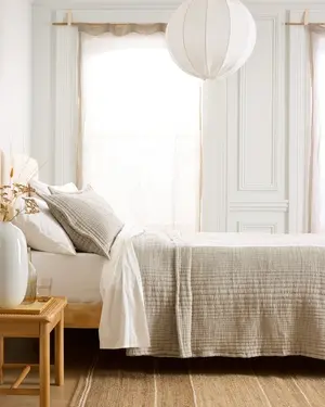 Quince Channel Stitch Sham Set - Taupe