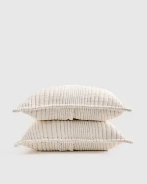 Quince Channel Stitch Sham Set - Undyed