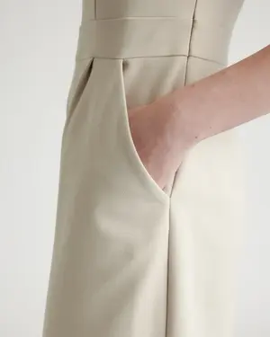 Quince Ultra-stretch Ponte Cap Sleeve Dress - Ecru