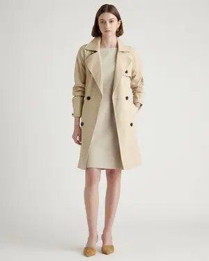 Quince Ultra-stretch Ponte Cap Sleeve Dress - Ecru