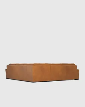 Quince Stillman L Sectional In Leather - Auburn