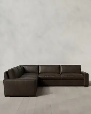 Quince Stillman L Sectional In Leather Smoke