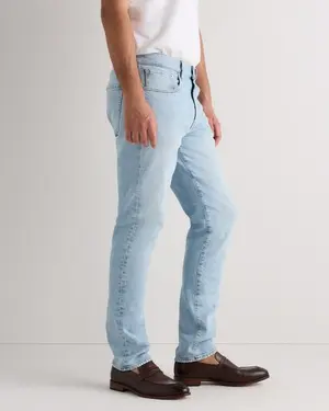 Quince Warren Stretch Slim Jeans - Light Washed Indigo