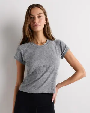 Quince Seamless Short Sleeve Tee - Heather Grey