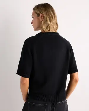Quince Organic Cotton Sweater Tee - Black