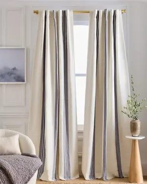 Quince European Linen Piped Duvet Cover Set Ivory/navy