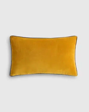 Quince Contrast Piped Wool Pillow Cover Marigold/navy
