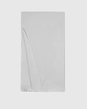 Quince Featherweight Cashmere Silk Frayed Edge Scarf - Light Grey