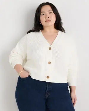 Quince Organic Cotton Cardigan Sweater - Ivory