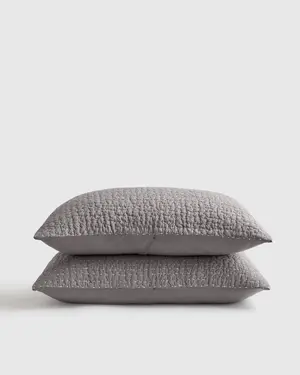 Quince Hand Stitched Quilted Sham Set Slate/white