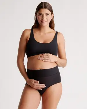 Quince Micromodal Maternity & Postpartum Bra - Black