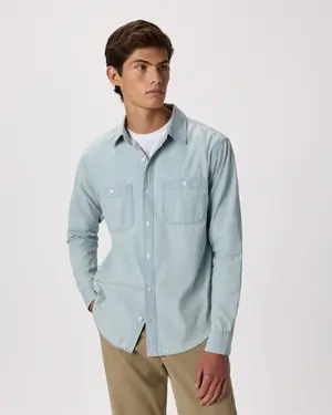 Quince 100% Organic Chambray Long Sleeve Shirt - Light Chambray