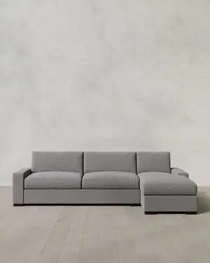Quince Stillman Chaise Sectional In Performance Basketweave - Ash